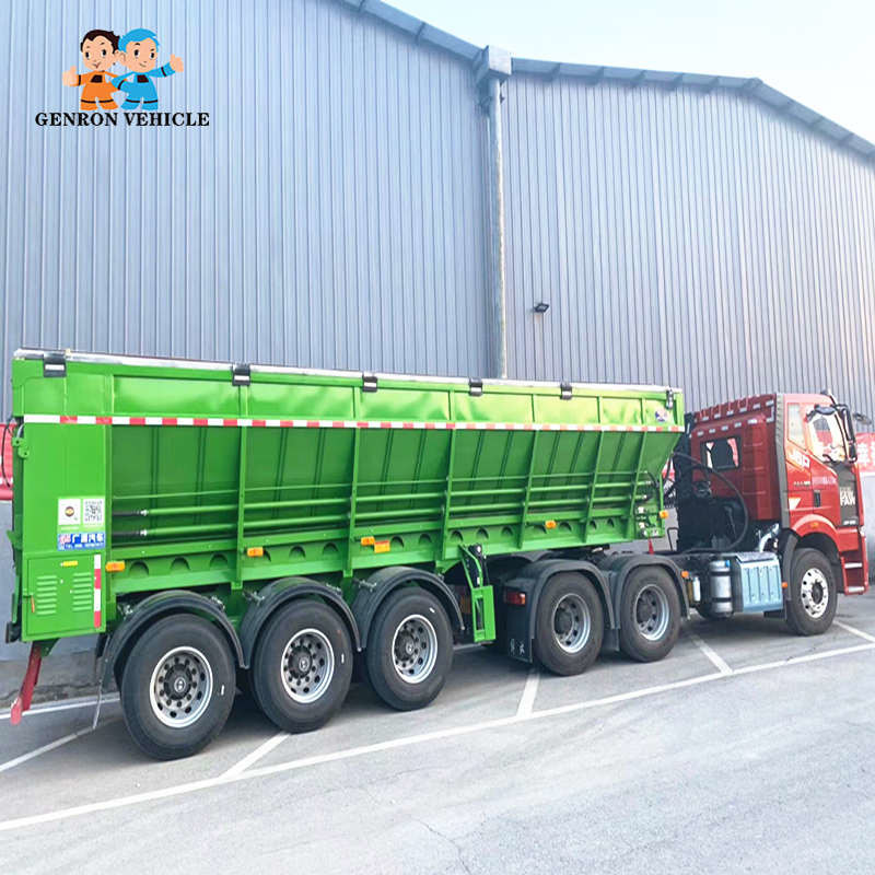 50 Tons Intelligent Conveyor Belt Unloading Semi Trailer Export To ...