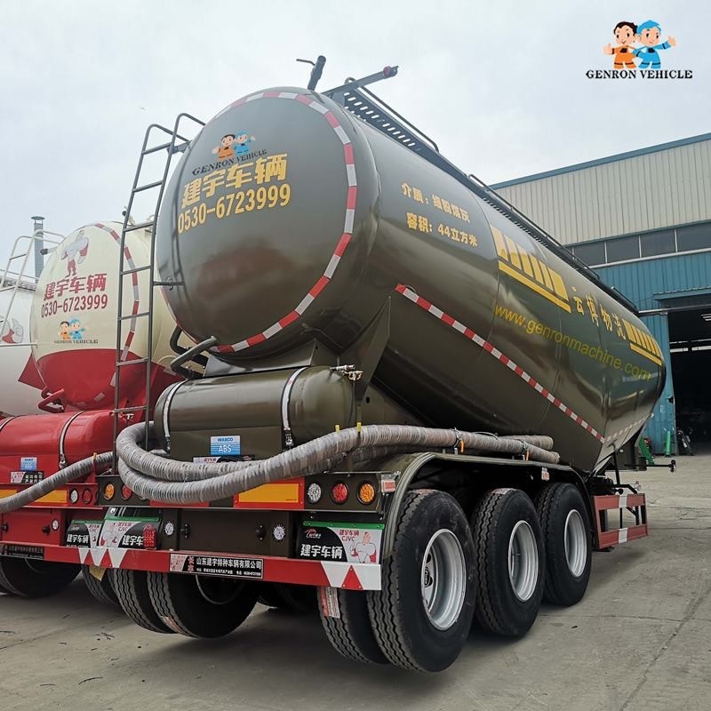 3 Axles Promotional 60T Dry Powder Silo Transport Tank Bulk Cement ...