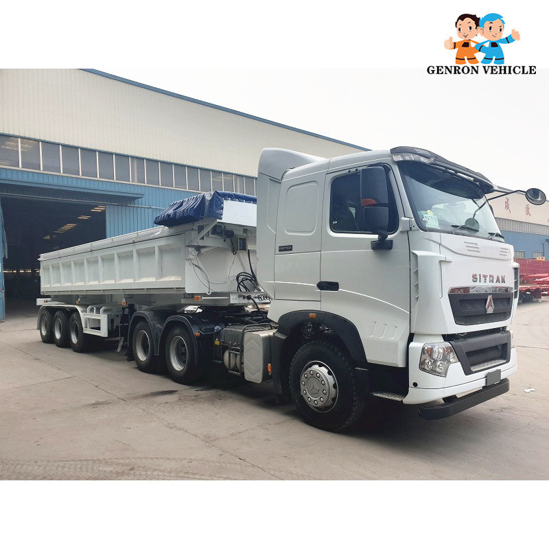 Heavy Duty 60 Tons Side Tipper Truck Trailer With Automatic Cord ...
