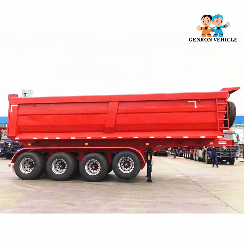 Heavy Duty 4 Axles With Air Suspension Rear Tipper Semi Truck Trailer ...