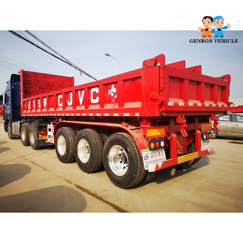 Dump Truck Trailer Rear Tipping Semitrailer 60T Capacity 37m3 Used To ...