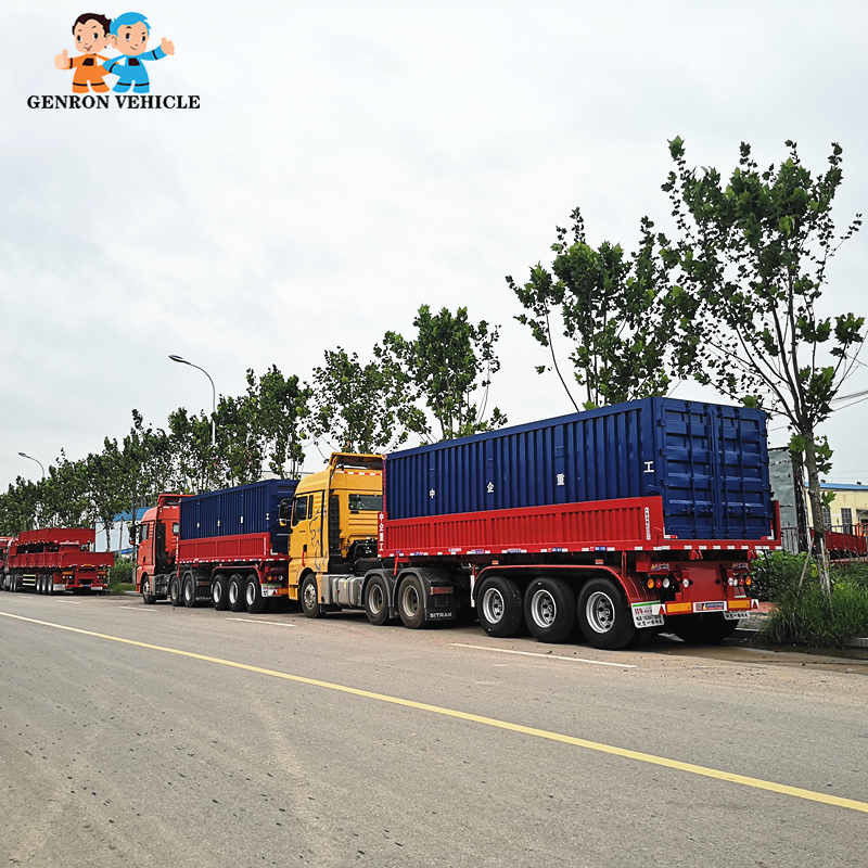 Genron Heavy Duty With Air Suspension 3 Axles Dumping Semitrailer For ...