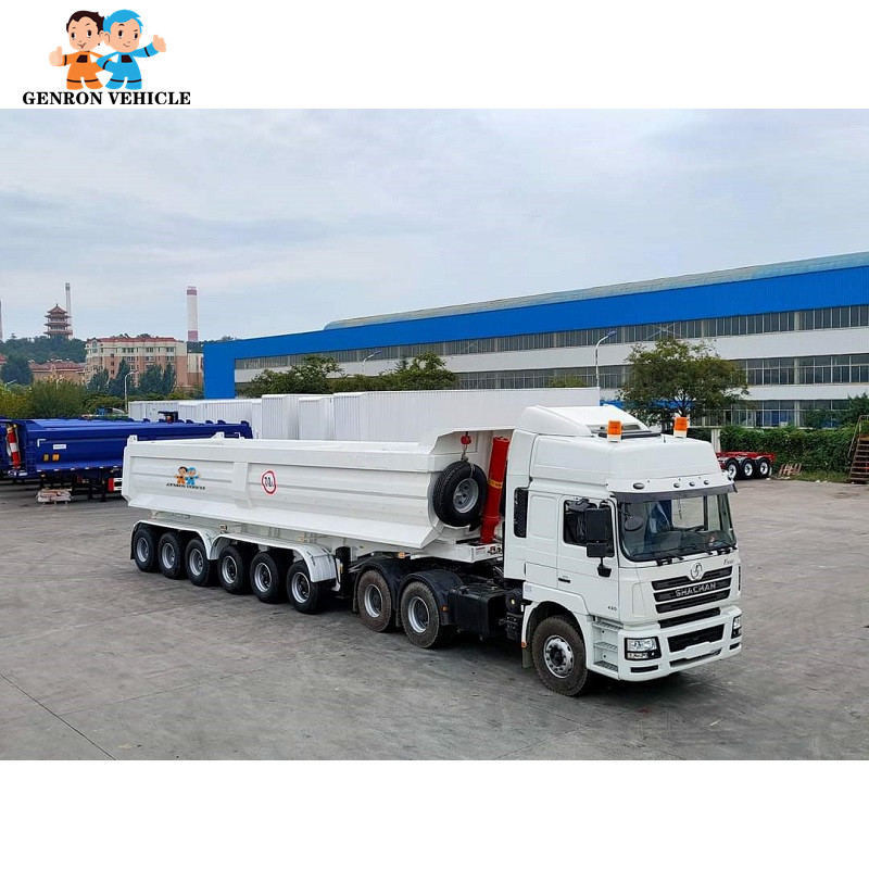 80T Heavy Duty U Type Rear Dump Semi Trailers Tipper Semi Trailer Iron ...