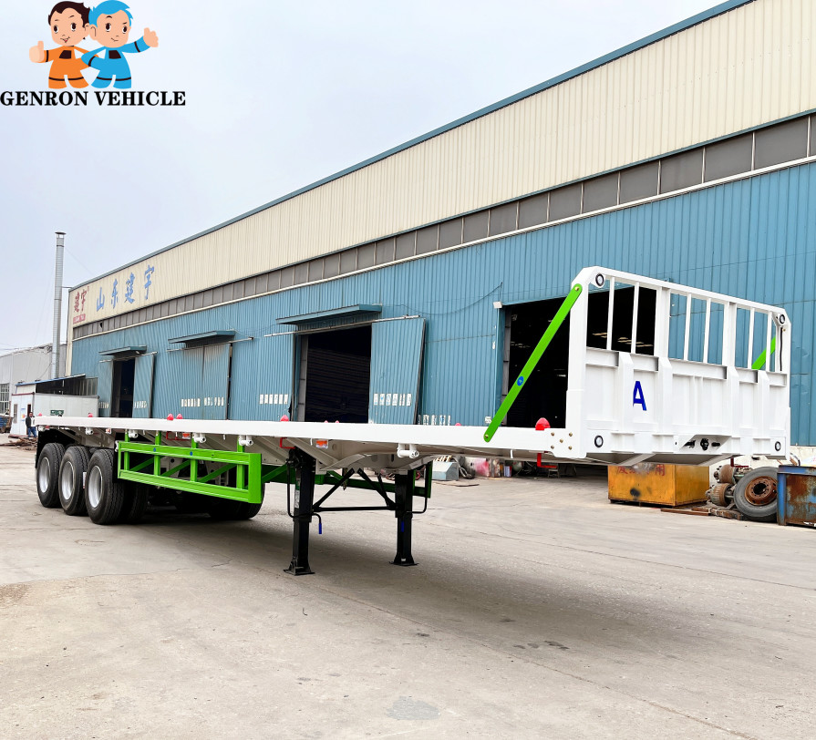 3 axles container flat bed semi trailer with twist locks
