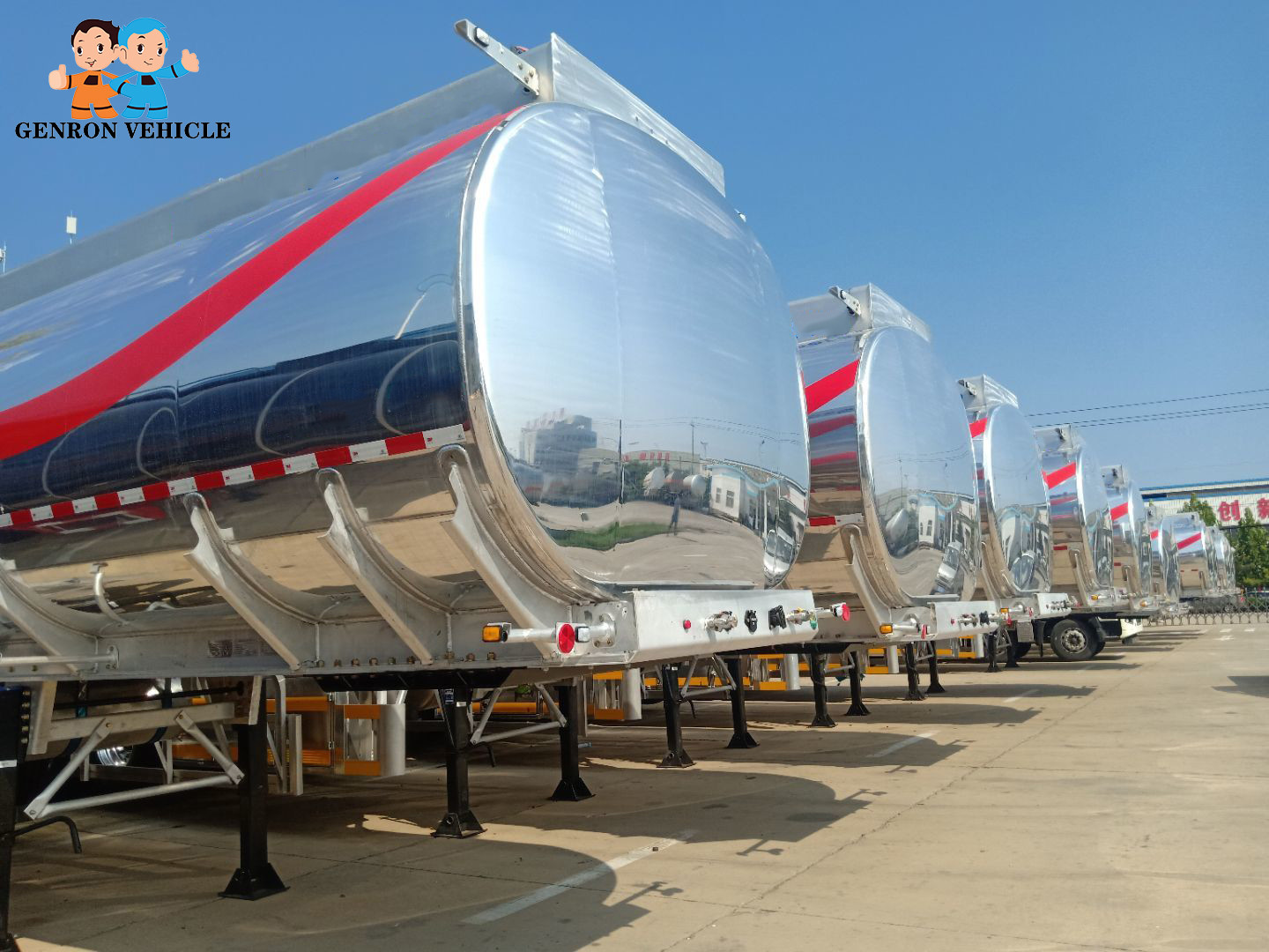 3 Axles 42000L Beautiful Mirror Aluminum Liquid Tanker Trailer Exported ...