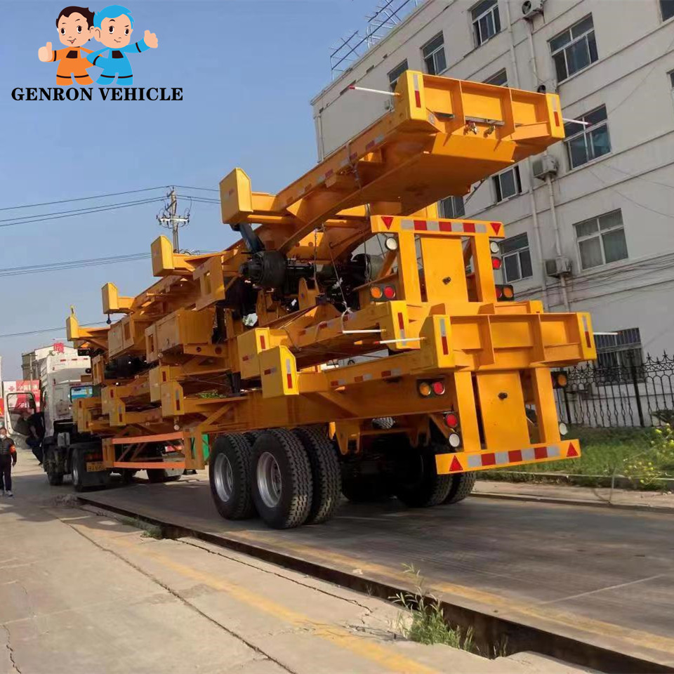 Port 2 Axles 40ft Terminal / Skeleton Container Transport Semi Trailer ...