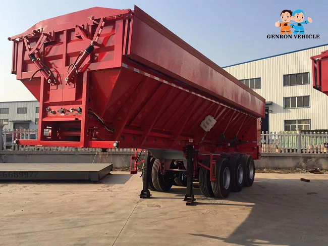 Leaf Spring Crawler Sandstone 35cbm Dump Semi Trailers