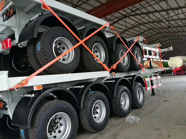 High Strength 13T FUWA Axle 12m Cargo Shipping Flatbed Truck Trailer