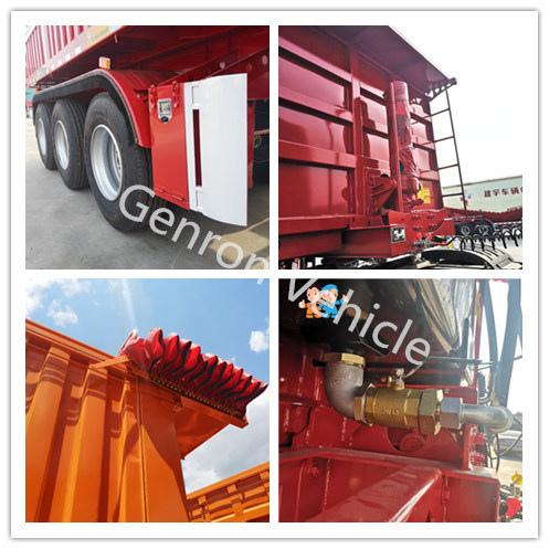 Heavy Duty Automatic 3 Axles 50T Genron Dump Semi Trailers