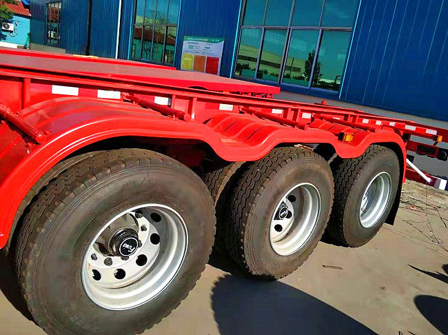 Steel Q345B Skeletal 3 Axles 40ft Container Carrier Trailer