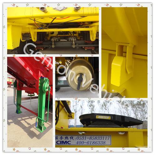 2 Axles Heavy Duty Genron Brand Rear Tipping Truck Semitrailer Delivery ...