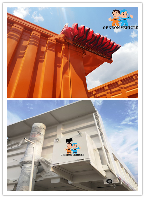 5 / 6 Axles 80T Capacity Genron Brand Rear Tipping Semi Truck Trailer ...