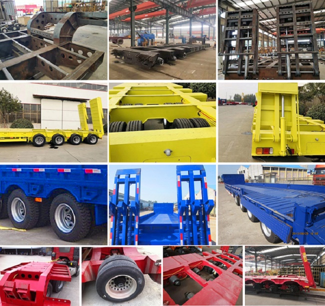 Detachable Lowboy 50t 13000mm Heavy Duty Low Bed Trailers
