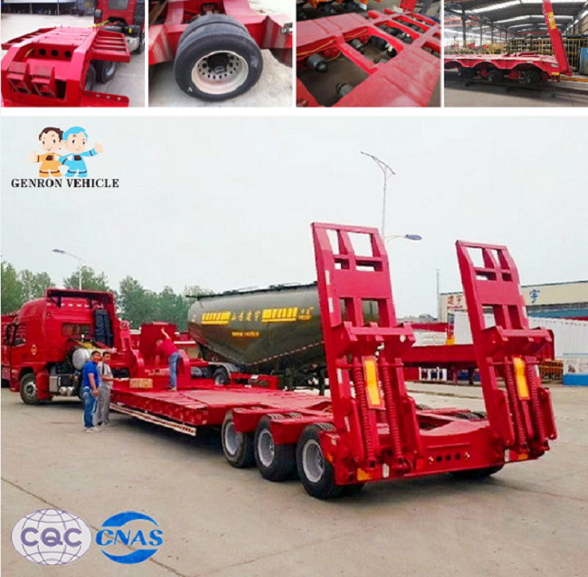 Bulldozer Transport Hydraulic Gooseneck 100T Detach Lowboy Trailer