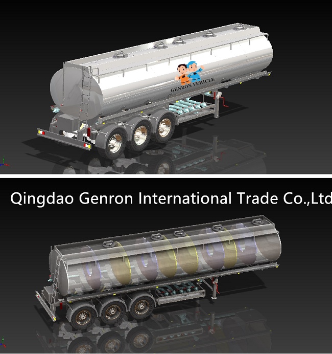 Cross Arm Thickness 4mm Triaxles 8000 Gallon Tanker Trailer