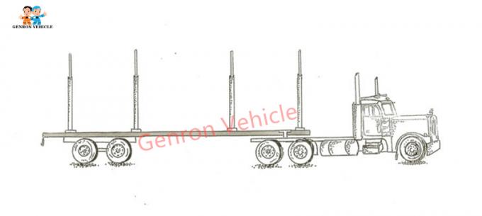 18.5m Two Axles Bogie Suspension Logging Truck Trailer