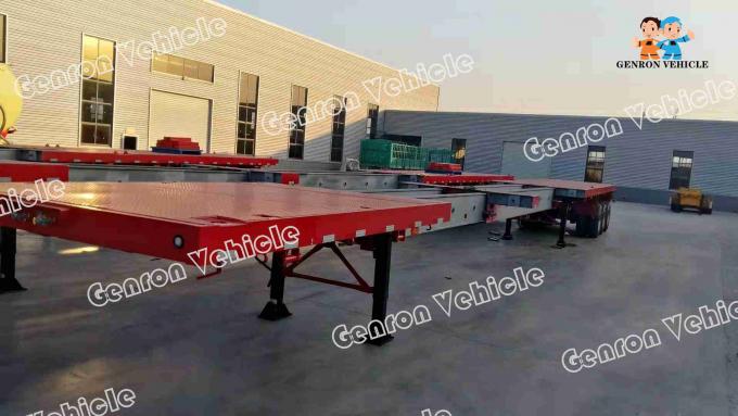 Extendable 3 Axles Genron Semi Truck Flatbed Trailer