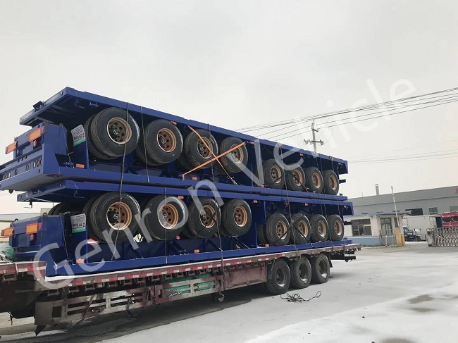 Transport Steel 45T Flatbed 45ft Container Semi Trailer