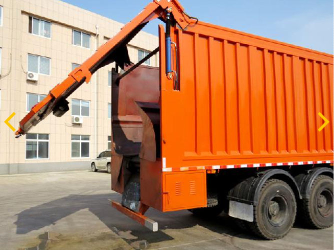 31m3 Van Type Container Dump Trailer With Automatic Conveyor Belt