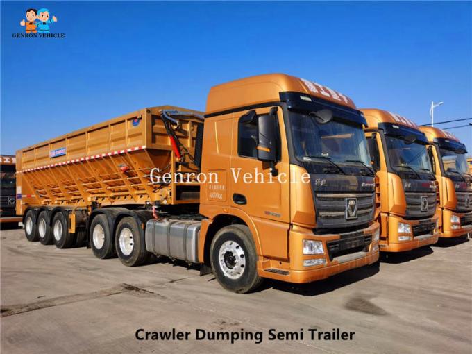 Genron Vehicle Bulk Cement Tanker Semi Trailer With HOWO Tractor