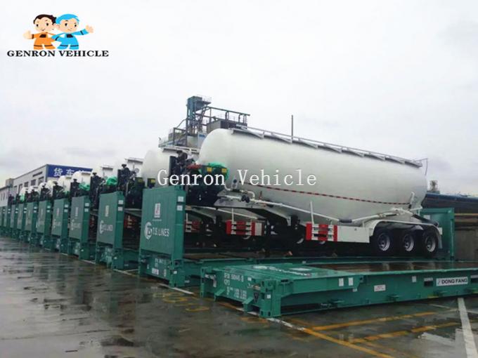 Genron Vehicle Bulk Cement Tanker Semi Trailer With HOWO Tractor