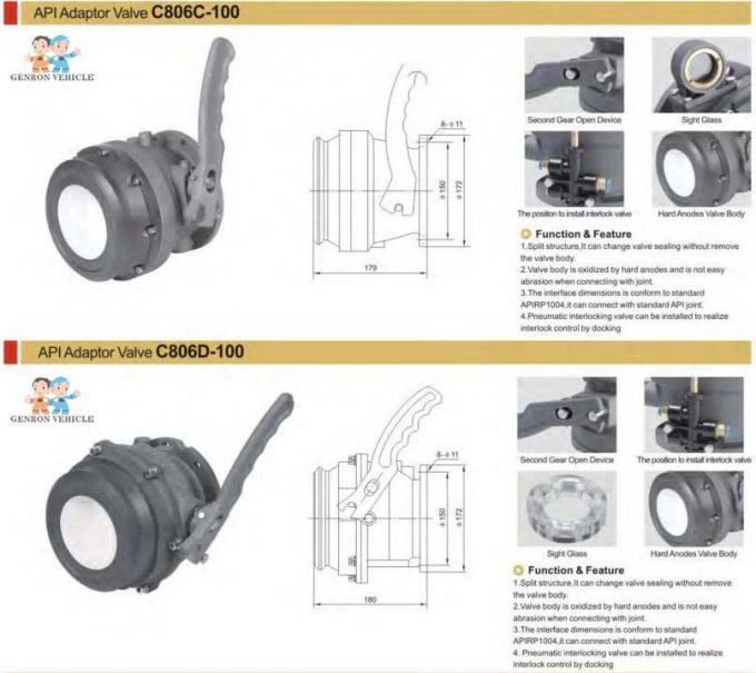 API Adaptor Valve Truck Trailer Spare Parts For Fuel Tanker Trailers