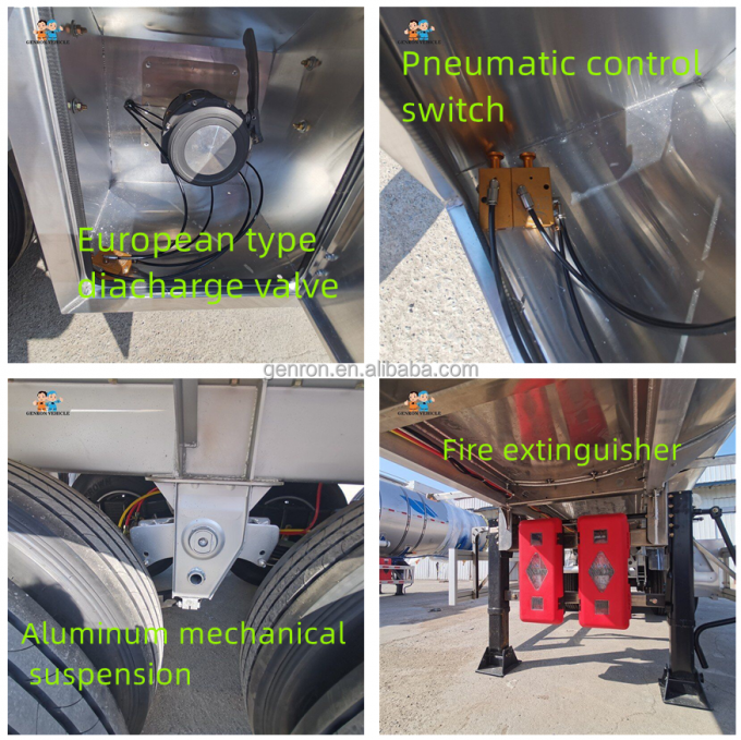Congo 4 axles aluminum alloy 4 compartments 40000 L fuel tanker semi ...