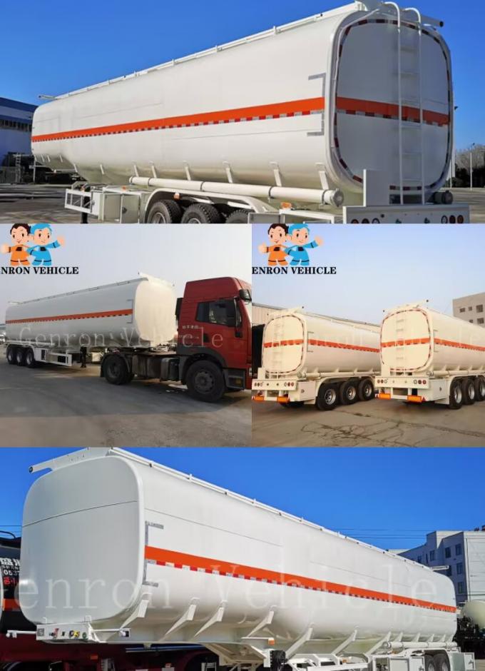 Genron 7000L 3axles 9silos carbon steel/aluminum fuel tanker semi trailer